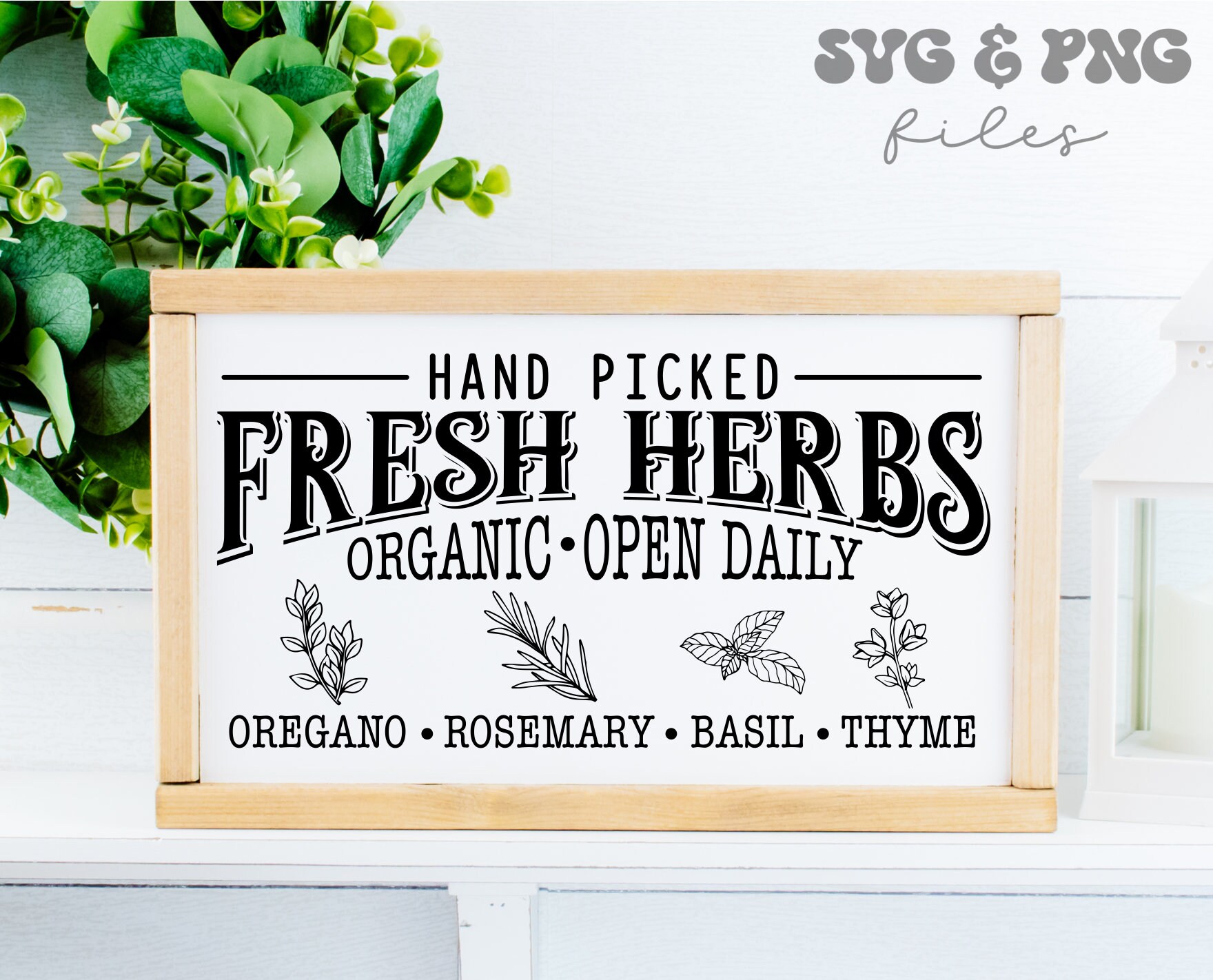 Herb Sign SVG Bundle, Kitchen Herb Svg Set, Fresh Herbs Farmhouse Quote ...