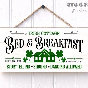 Irish Bed and Breakfast Svg, St Patricks Day Sign Svg, Farmhouse Sign ...