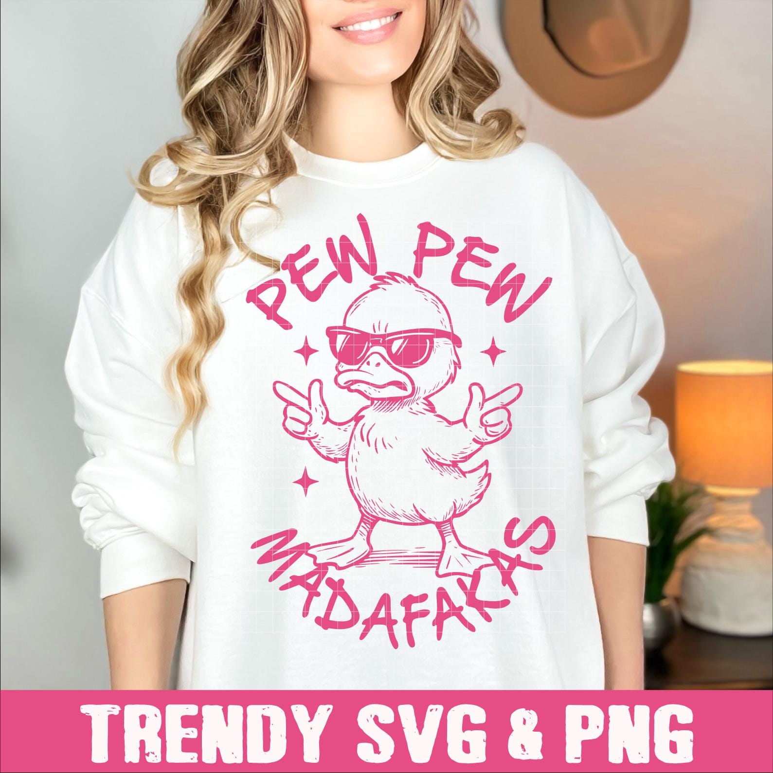Pew Pew Madafakas Snarky Duck SVG PNG, Funny Duck Shooting Svg ...