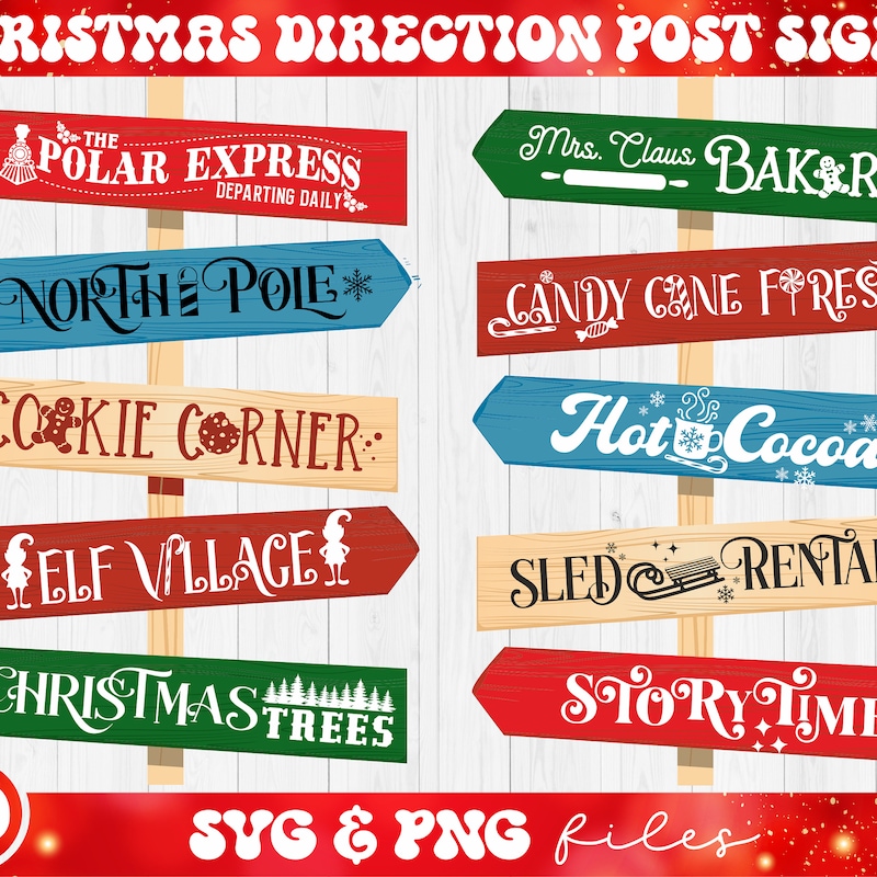 Christmas Directional Sign - Etsy