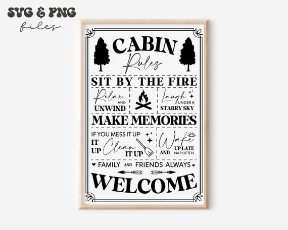 Cabin Rules Svgrustic Sign Svgwelcome to Our Cabin Svgcabin - Etsy