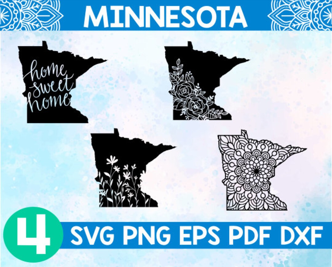 Floral Minnesota Svg,minnesota State Svg,minnesota Mandala Svg,home ...