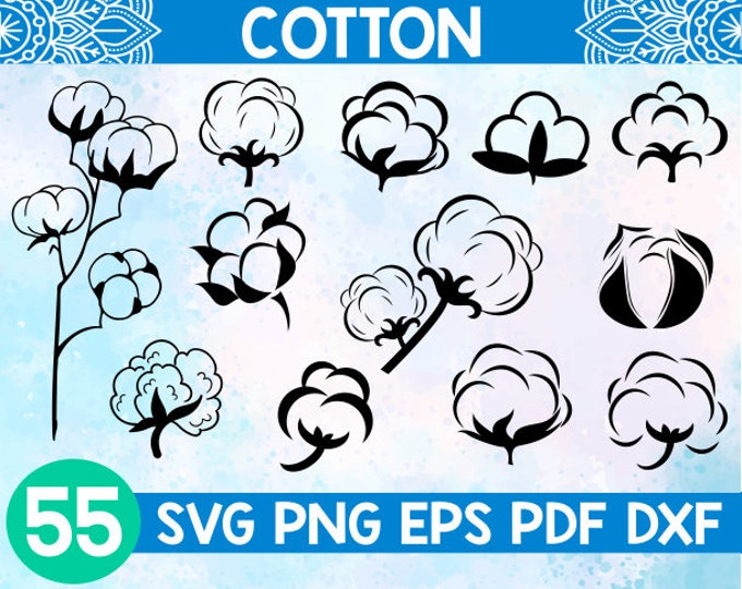 Cotton SVG, DXF, PNG - Etsy
