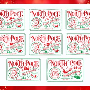 North Pole Svg Bundle, Farmhouse North Pole Sign Svg, Santa Claus ...