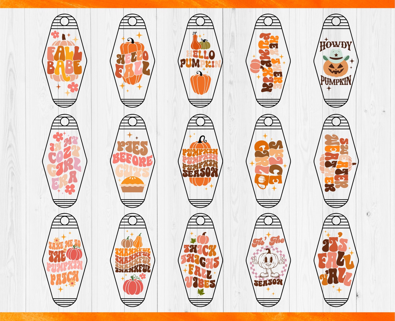Fall Motel Keychain SVG Bundle, Autumn Motel Keychain Svg, Thanksgiving ...