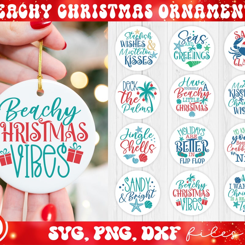 Beach Christmas Svg - Etsy