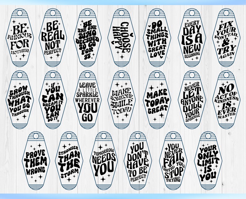 Motivational Motel Keychain SVG Bundle, Motivational Hotel Keychain Svg ...