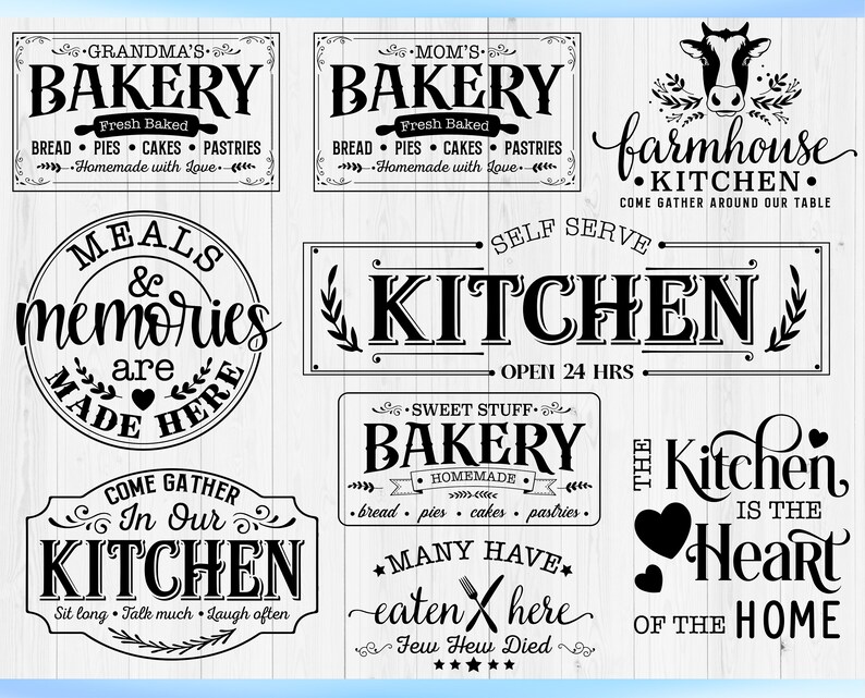 Farmhouse Kitchen SVG Bundle Farmhouse Sign Svg Kitchen - Etsy