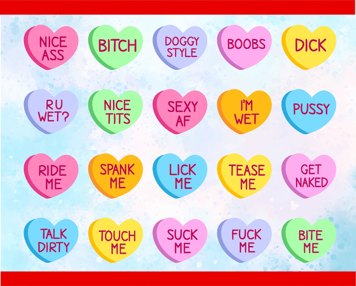 Naughty Conversation Hearts Svg,dirty Candy Heart Svg,candy Hearts With ...