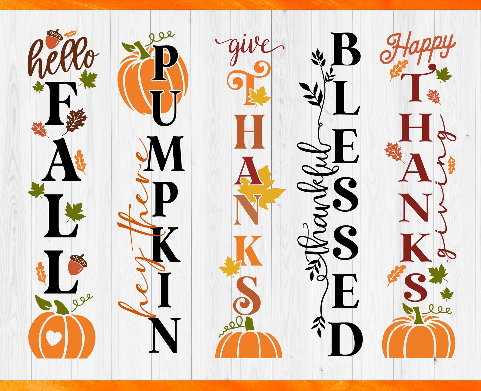 Fall Porch Sign Svg Bundle, Thanksgiving Porch Sign Svg, Fall Welcome ...