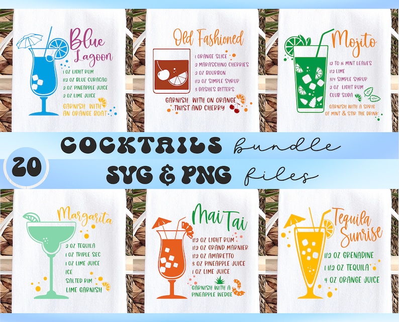 Cocktails Recipe SVG Bundle, Cocktail Recipe Svg, Cocktail Recipe for ...
