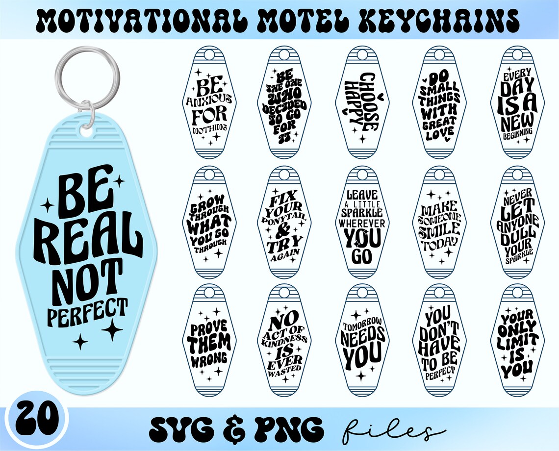 Motivational Motel Keychain SVG Bundle, Motivational Hotel Keychain Svg ...