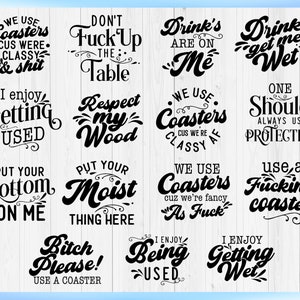 Naughty Coaster SVG Bundle, Funny Coaster Svg, Sarcastic Coasters Svg ...