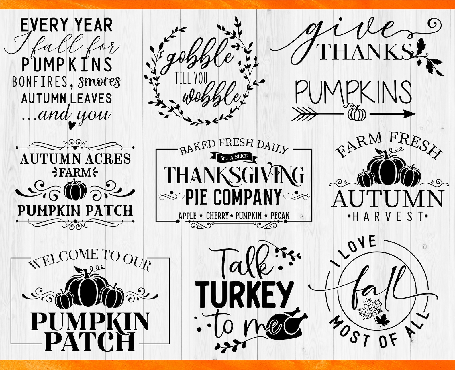 Fall Sign Svg Bundle, Rustic Fall Svg Signs, Thanksgiving Sign Svg ...