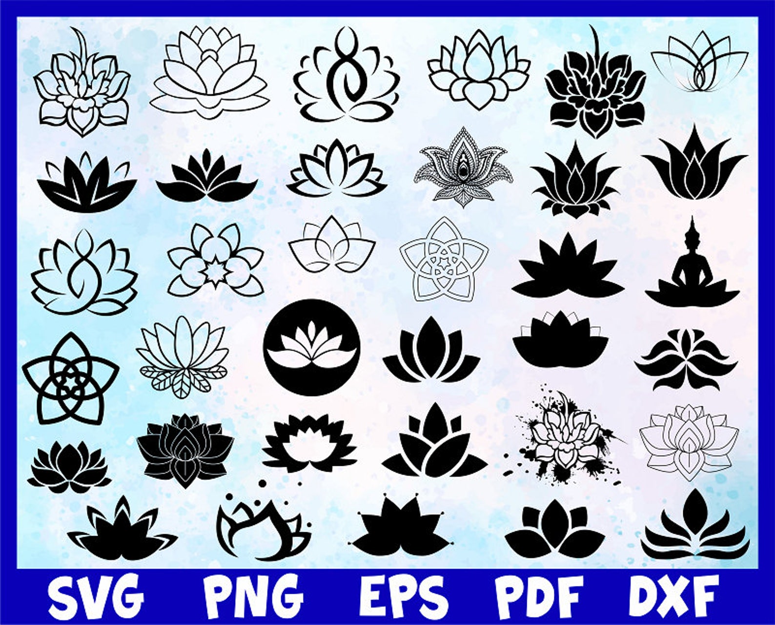 Lotus Svglotus Flower Svglotus Mandala Svgzentangle Lotus | Etsy