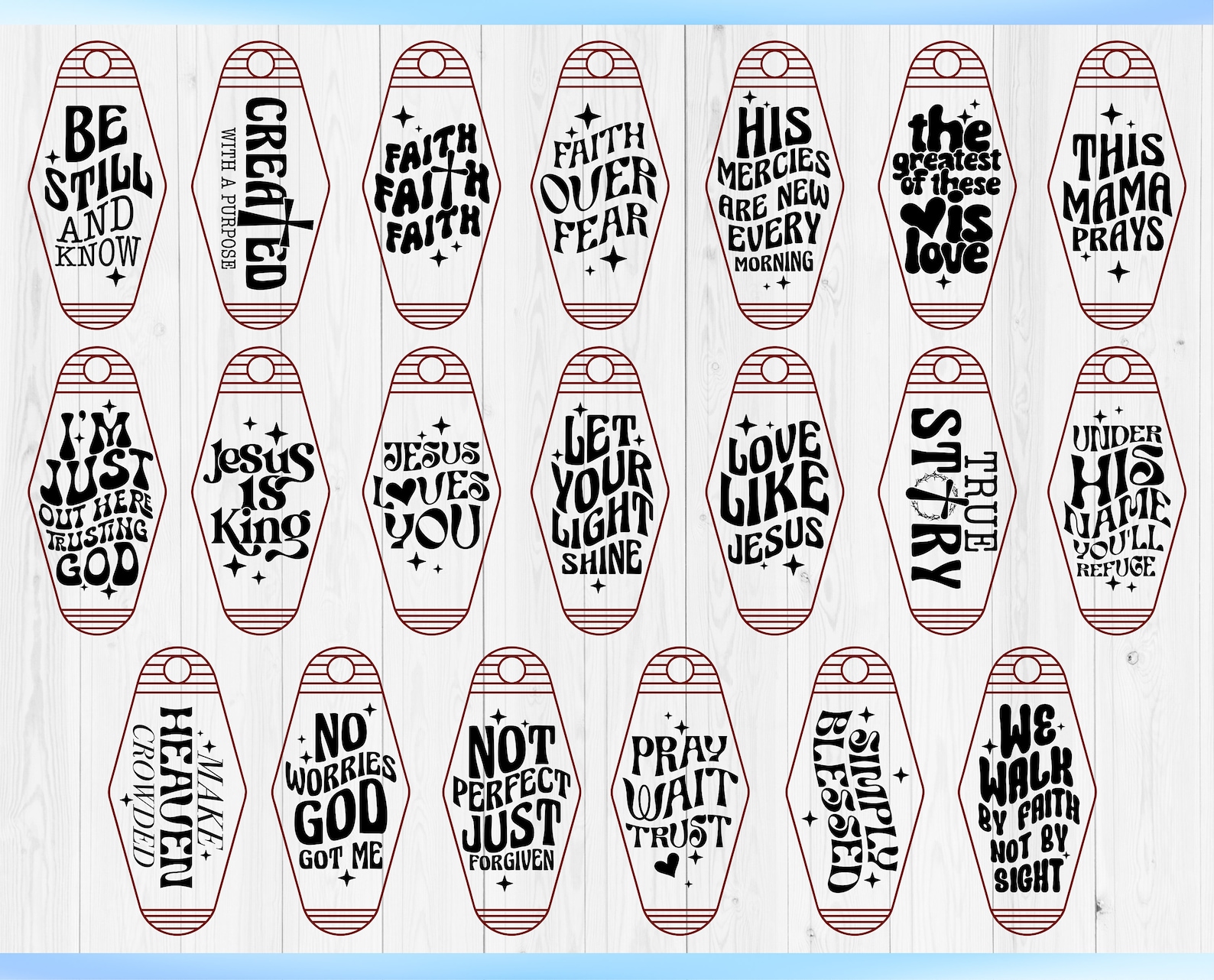Christian Motel Keychain SVG Bundle, Religious Hotel Keychain Svg ...