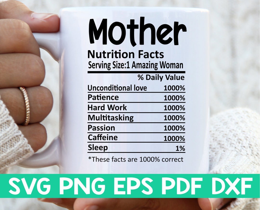Mother Nutrition Facts Svg,mother Nutritional Facts Svg,mom Shirt Svg ...