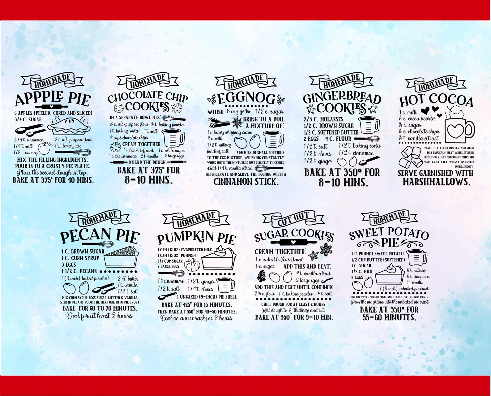 Bundle Recipe Svgfarmhouse Kitchen Svgbundle Recipe Cut - Etsy