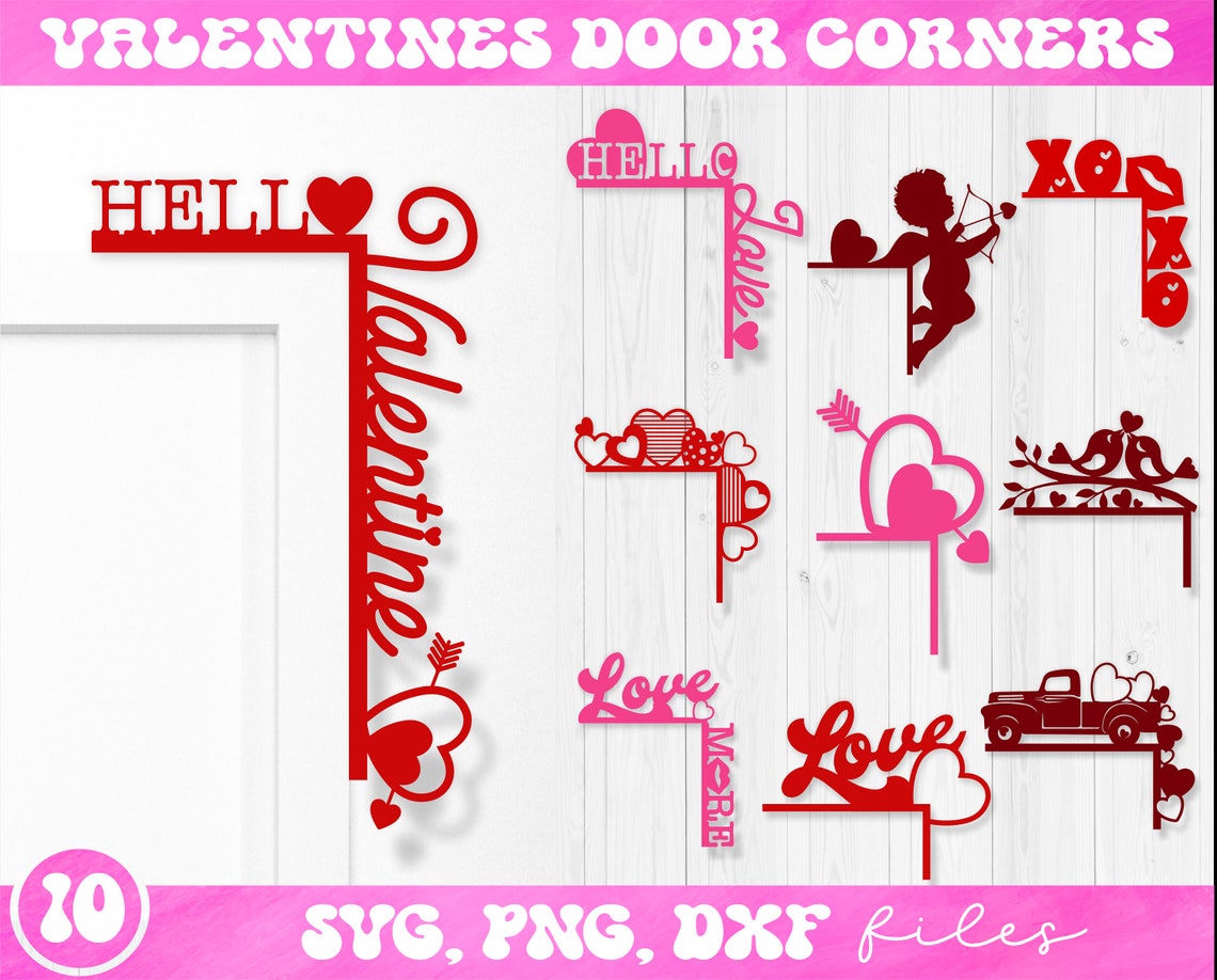 Valentines Door Corners SVG Bundle Valentine's Day Svg - Etsy