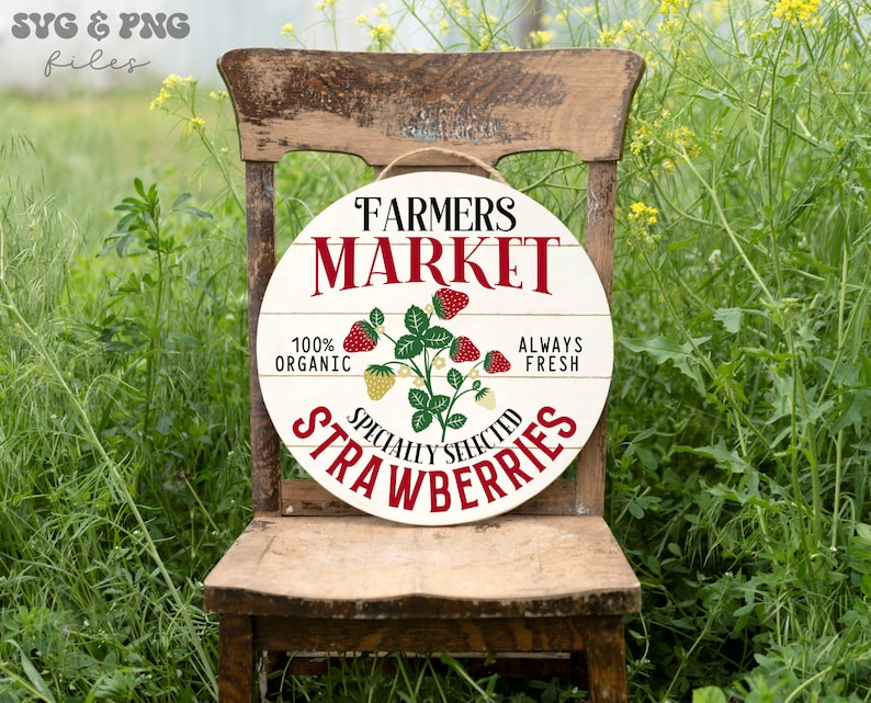 Strawberry Sign Svg Bundle, Farm Fresh Strawberries Svg, Farmhouse ...