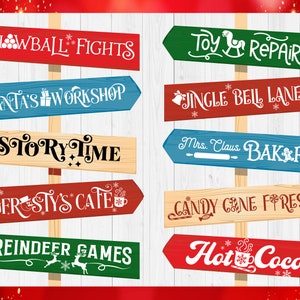 Christmas Direction Post Signs Svg Bundle, Christmas Directional Post ...