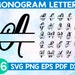 Leaf Split Monogram Alphabet Svgmonogram Alphabet - Etsy