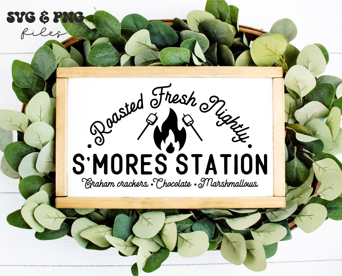 S'mores Station Svg S'more Sign Svg Campsite Sign - Etsy