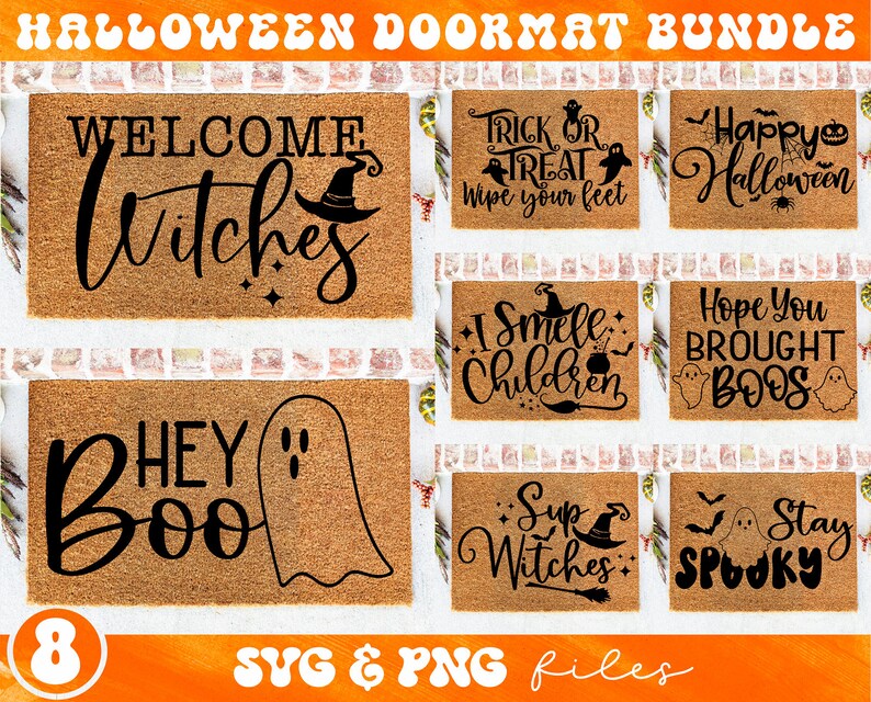 Halloween Doormat Svg Bundle, Halloween Doormat Svg, Halloween Welcome ...