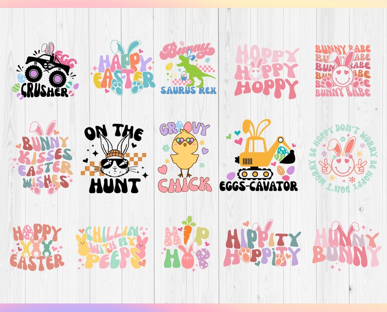 Retro Easter SVG Bundle Kids Easter Svg Groovy Easter Svg - Etsy