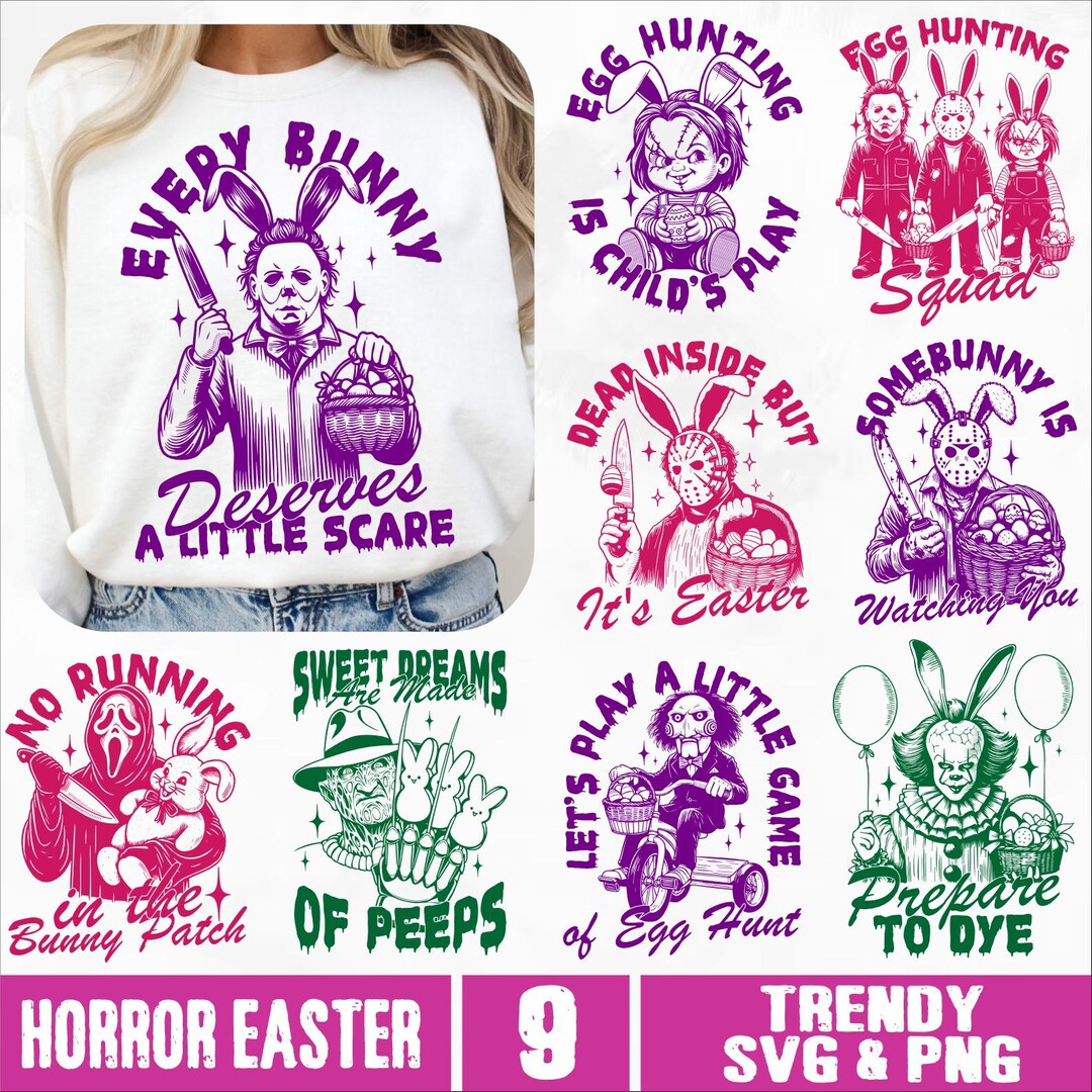 Horror Easter SVG Bundle, Spooky Bunny Svg, Creepy Easter Egg Svg ...