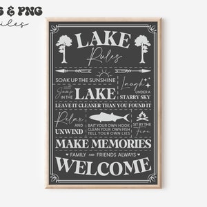 Lake Rules Svg,lake Sign Svg,rustic Sign Svg,lake House Rules Svg,lake ...