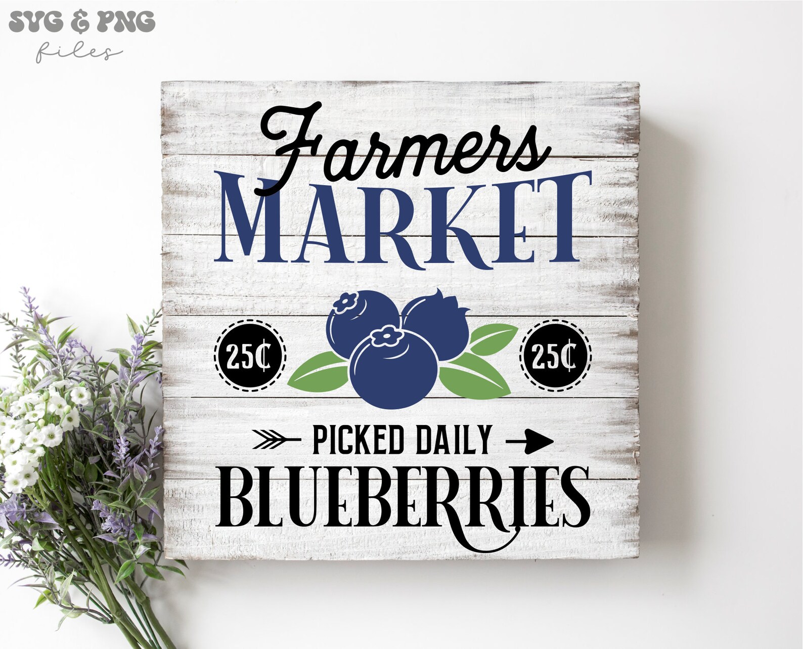 Blueberry Sign SVG Bundle, Farm Fresh Blueberries Svg, Local Blueberry ...