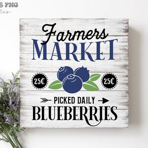 Blueberry Sign SVG Bundle, Farm Fresh Blueberries Svg, Local Blueberry ...