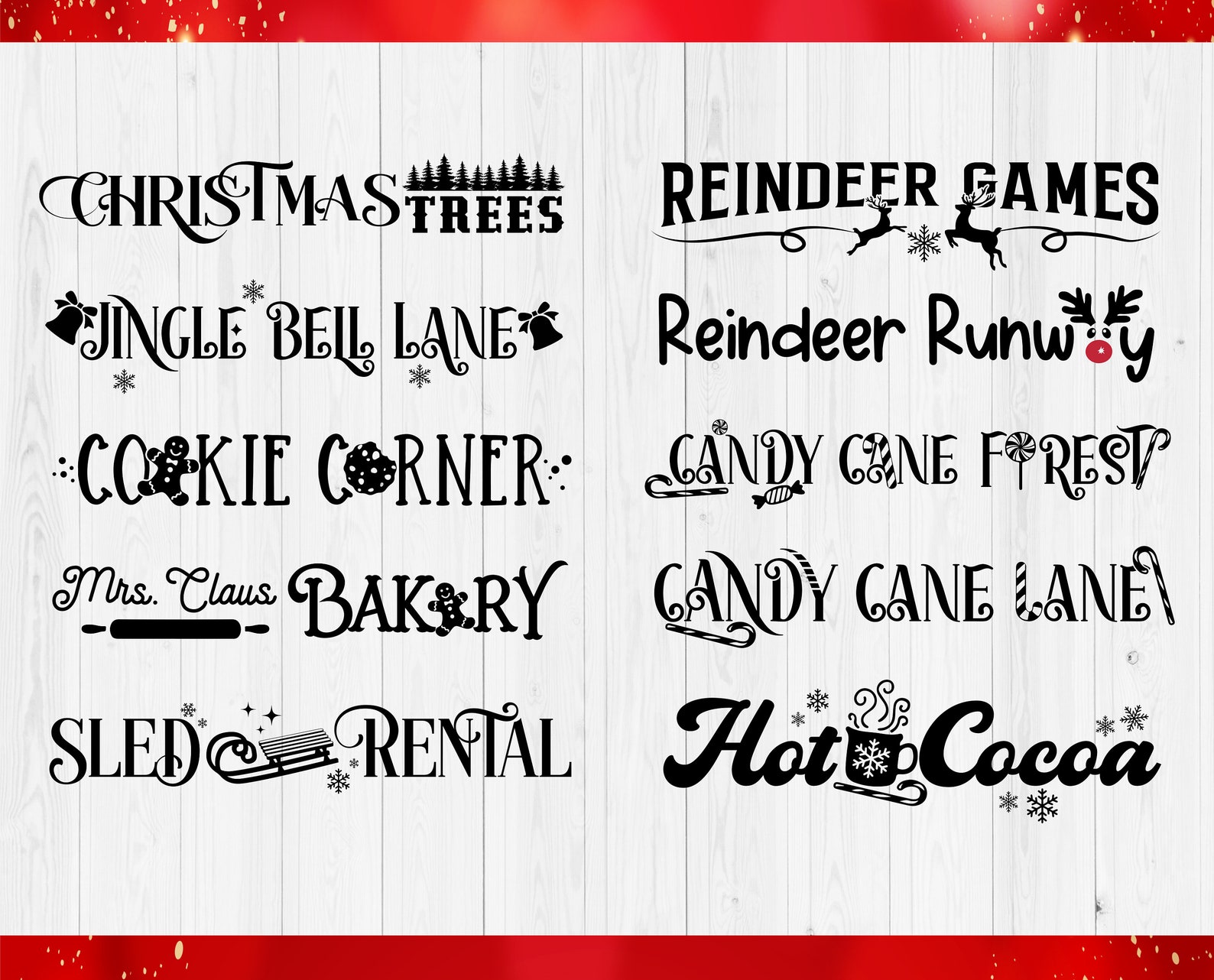 Christmas Direction Post Signs Svg Bundle Christmas - Etsy