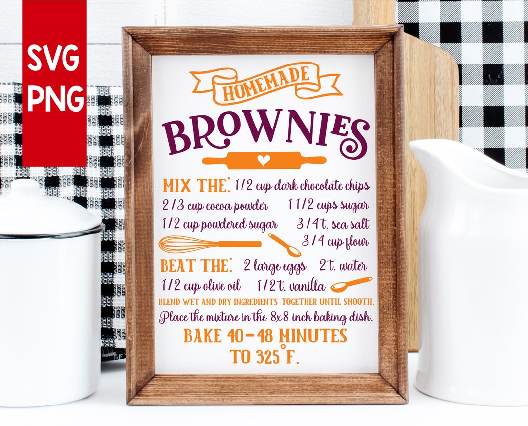 Brownies Recipe Svg,valentine's Day Recipe Svg,farmhouse Kitchen Svg ...