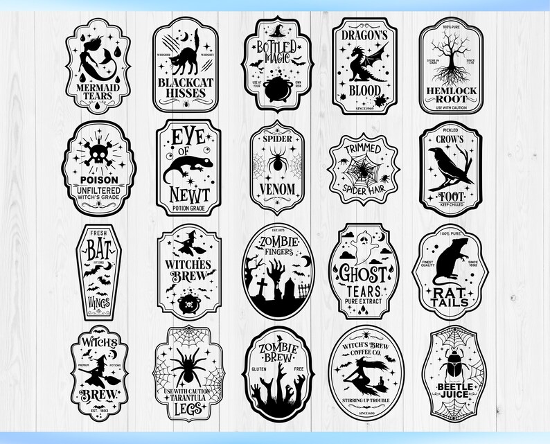 Halloween Labels SVG, Halloween Potion Label SVG, Halloween Bottle ...