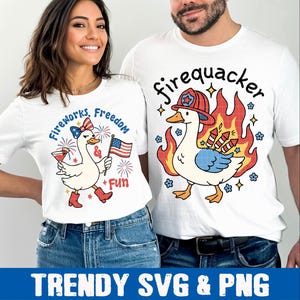 Patriotic Goose SVG PNG Bundle, Funny 4th of July Goose Svg, Humor Red ...