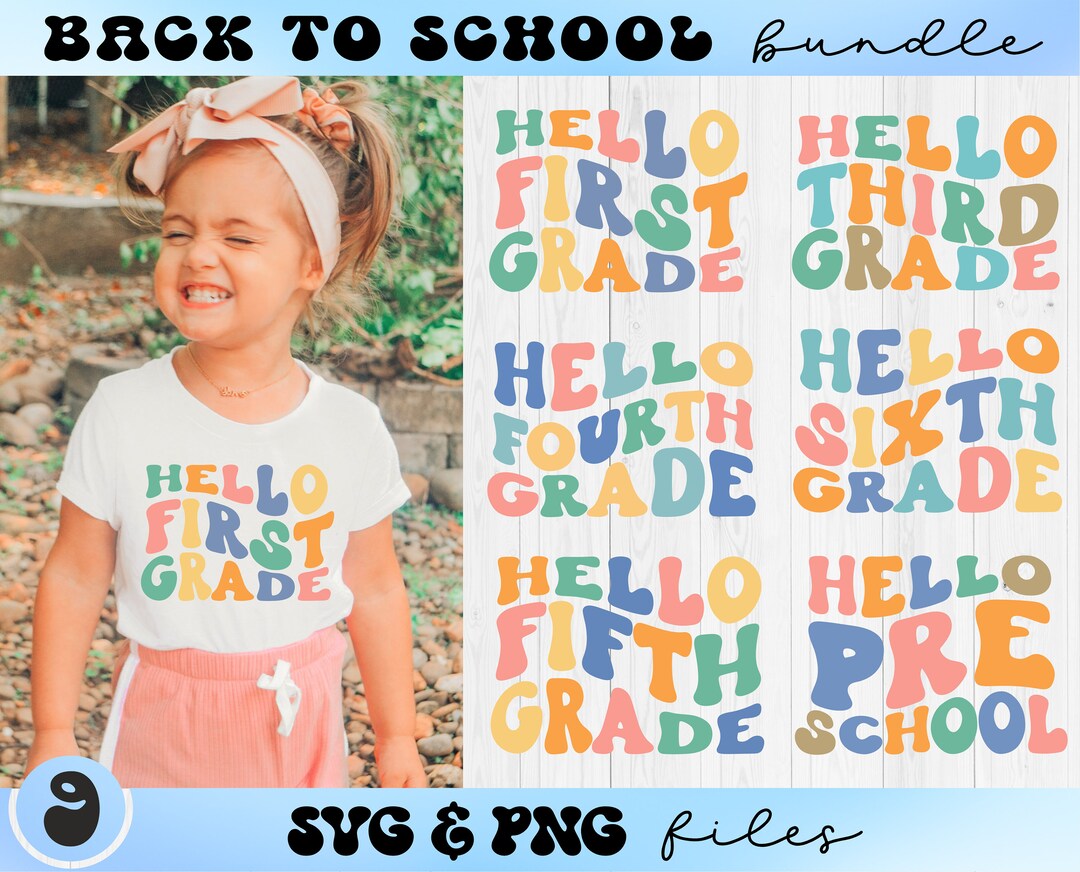Retro Back to School SVG Bundle, Hello School Svg, First Day of School ...
