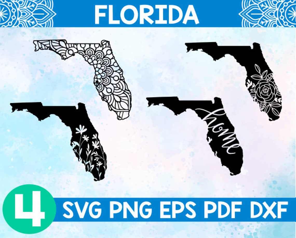 Floral Florida Svgflorida State Svgflorida Mandala Svghome | Etsy