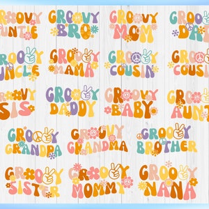 Groovy Family SVG Bundle, Retro Family Svg, Groovy Birthday Svg ...