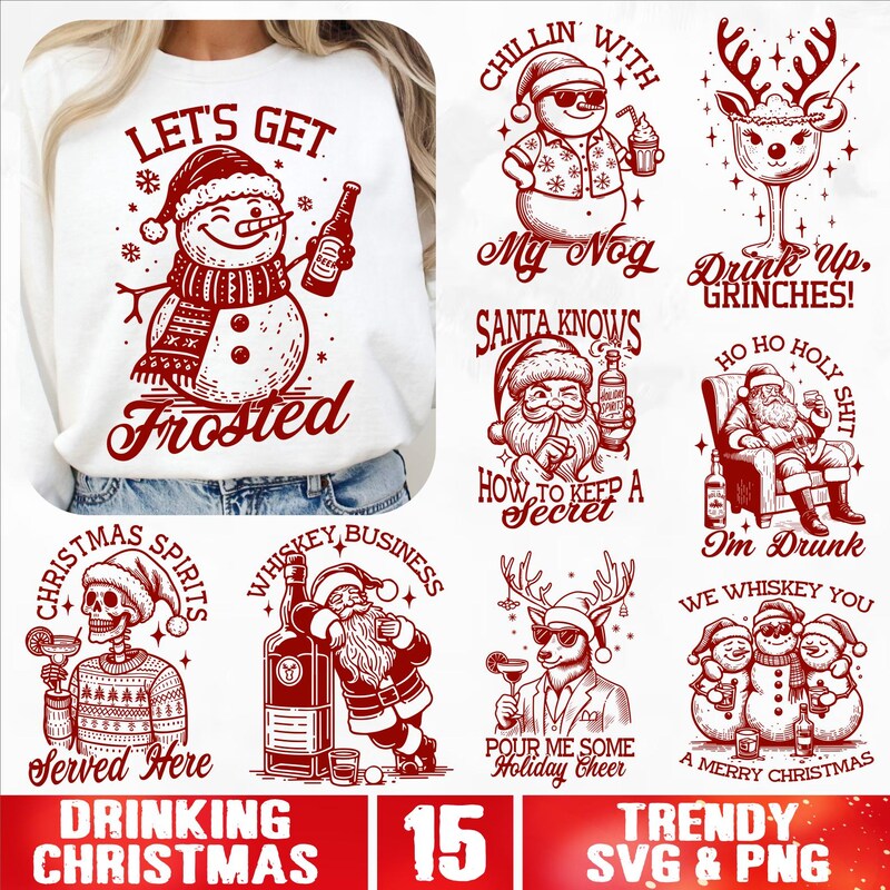 Christmas Wine Svg - Etsy