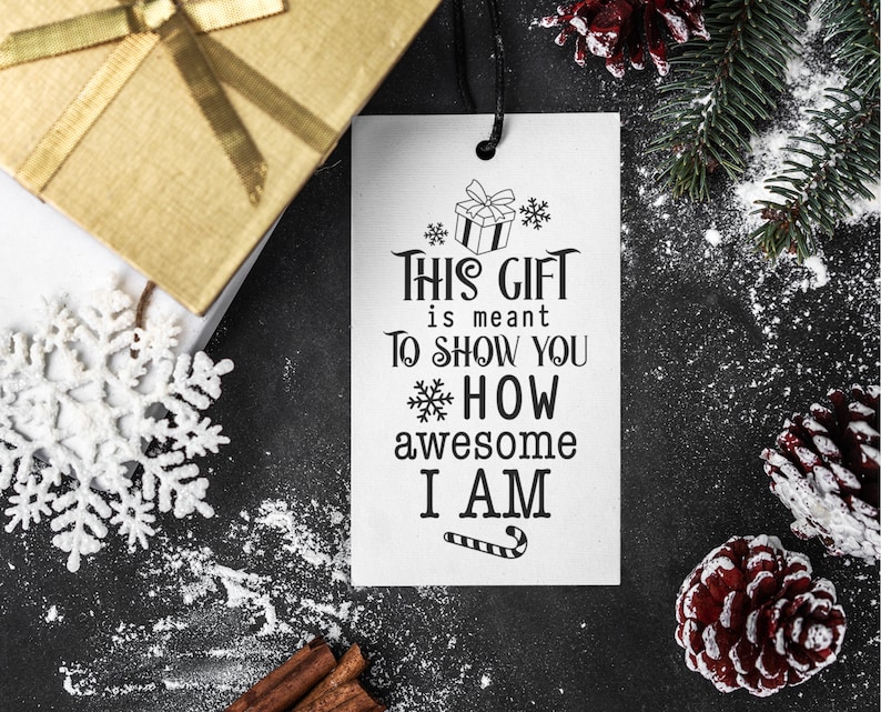 Gift Tag Quote SVG Bundle, Funny Christmas Gift Tags Svg, Sarcastic ...
