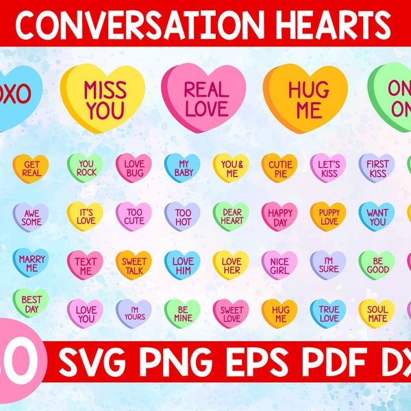 Conversation Hearts Sayings - Etsy