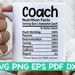 Coach Nutrition Facts Svg,coach Nutritional Facts Svg,coach Shirt Svg ...