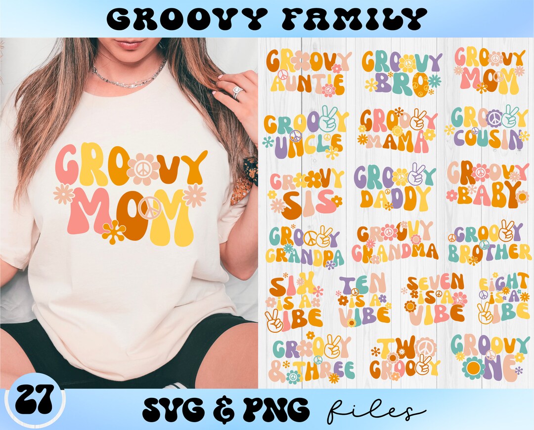 Groovy Family SVG Bundle, Retro Family Svg, Groovy Birthday Svg ...