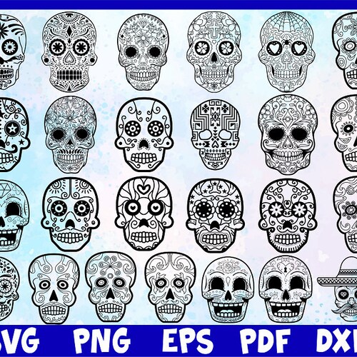 Sugar Skull Clipart Day of the Dead Clip Art Dia De Los - Etsy