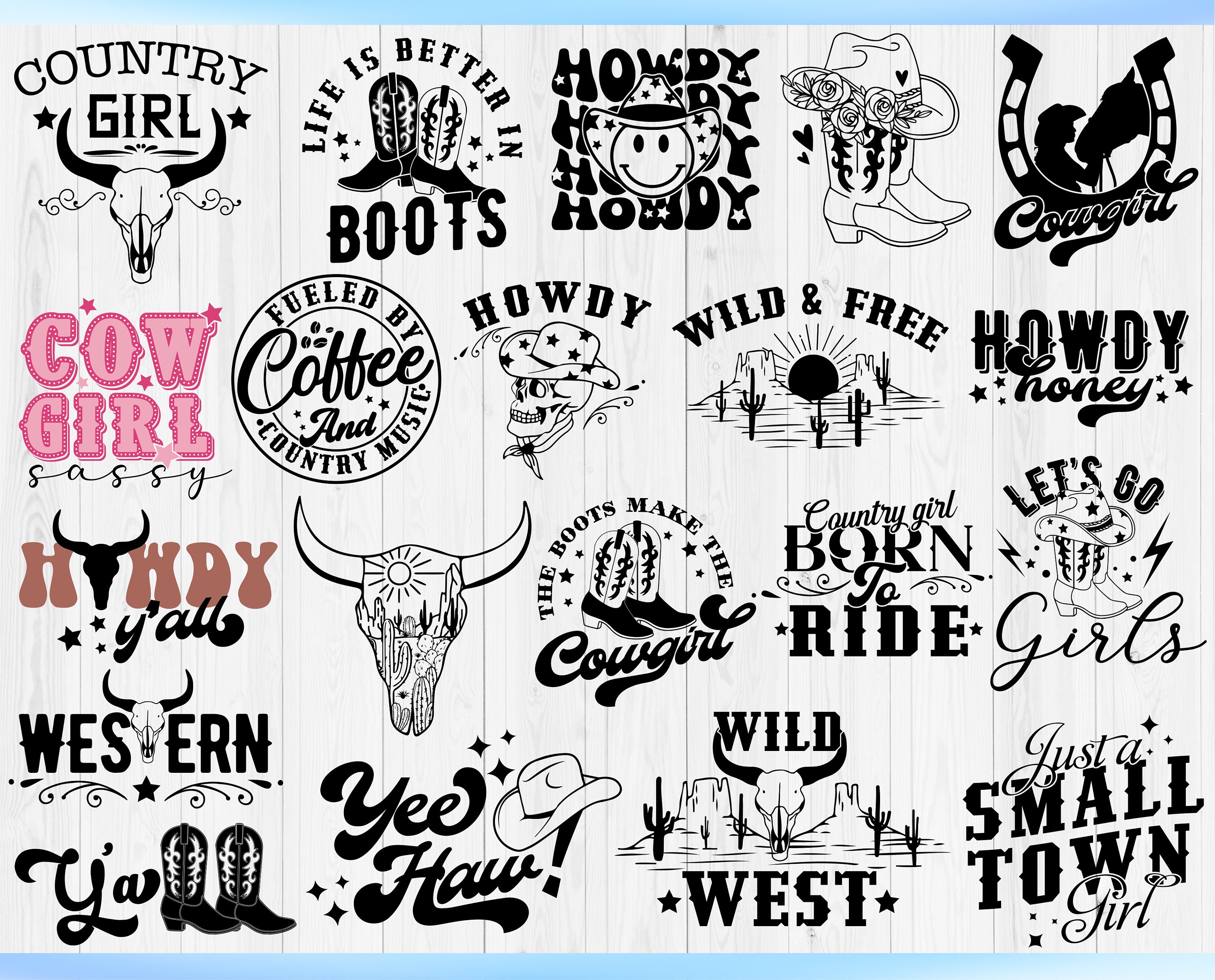 Cowgirl SVG Bundle Western Svg Southern Svg Country Girl - Etsy UK