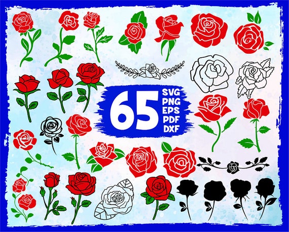 Rose svgRose svg files for cricutRose silhouetteRose bundle | Etsy