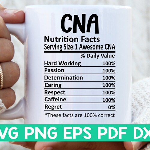 CNA Nutrition Facts Svgcna Nutritional Facts Svgcna Shirt - Etsy