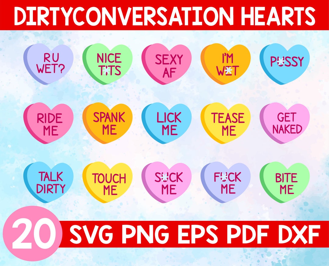 Naughty Conversation Hearts Svg,dirty Candy Heart Svg,candy Hearts With ...